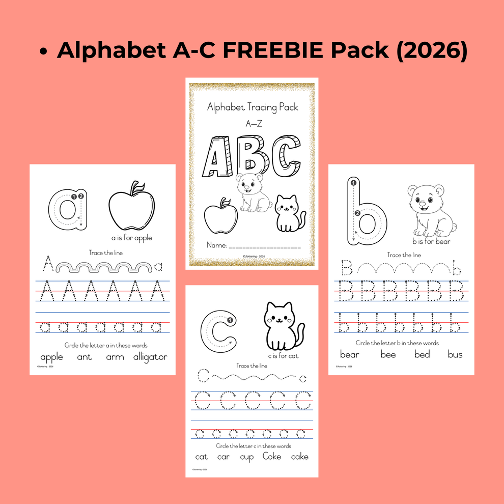 Alphabet A–C Tracing Pack (Freebie) – KleuterKreatief