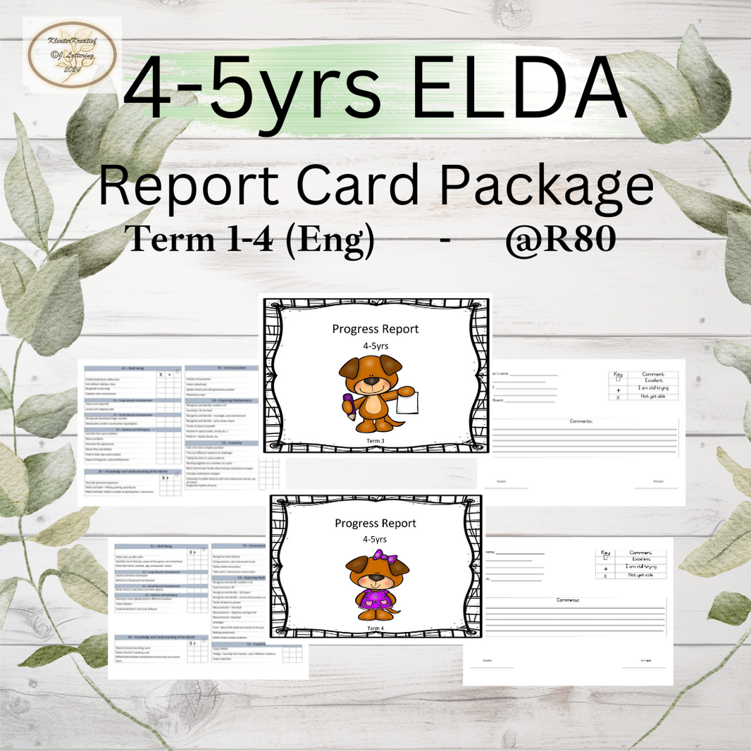 Report Cards (ELDA/CAPS) – KleuterKreatief