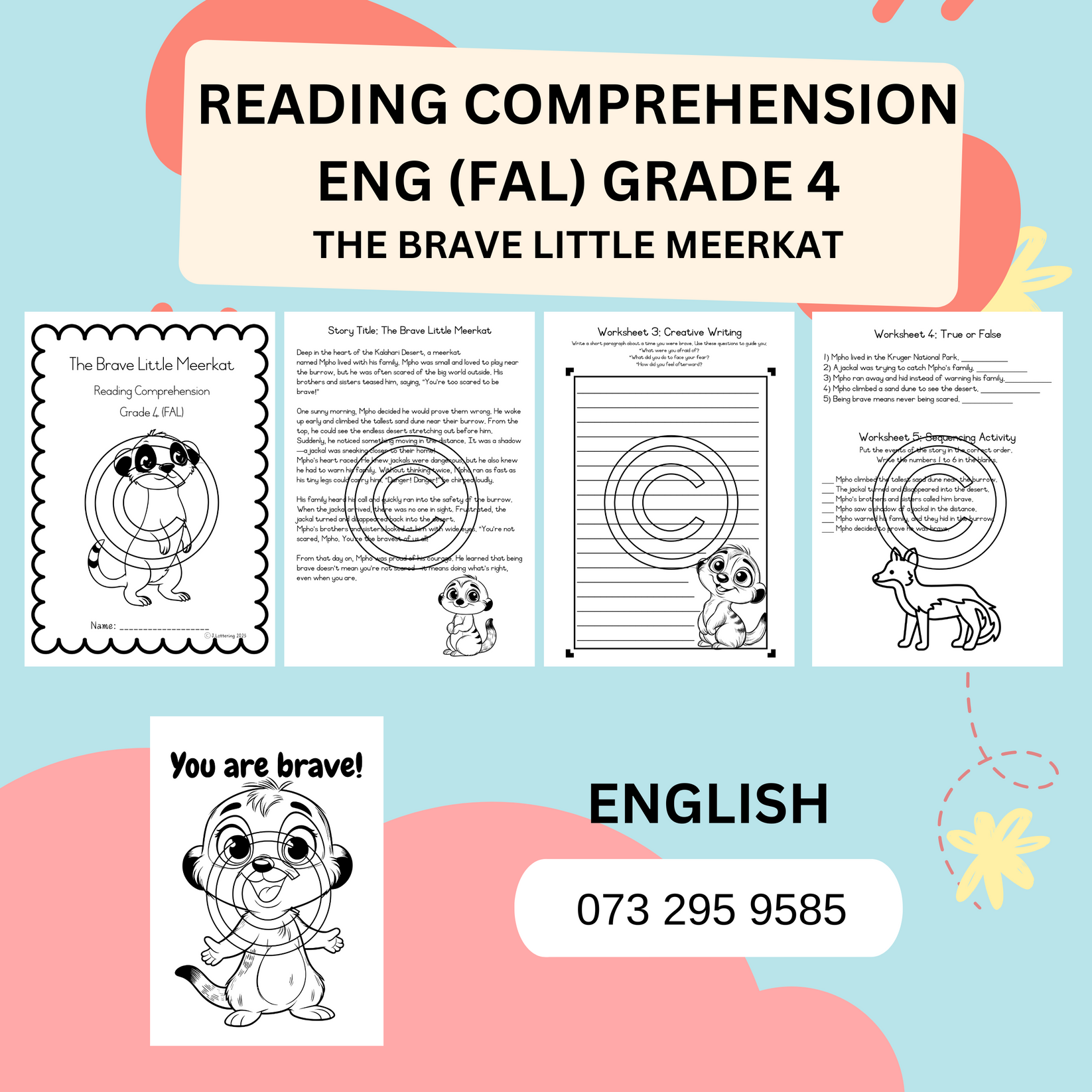 Reading Comprehension - Brave Little Meerkat. (FAL) Grade 4 ...