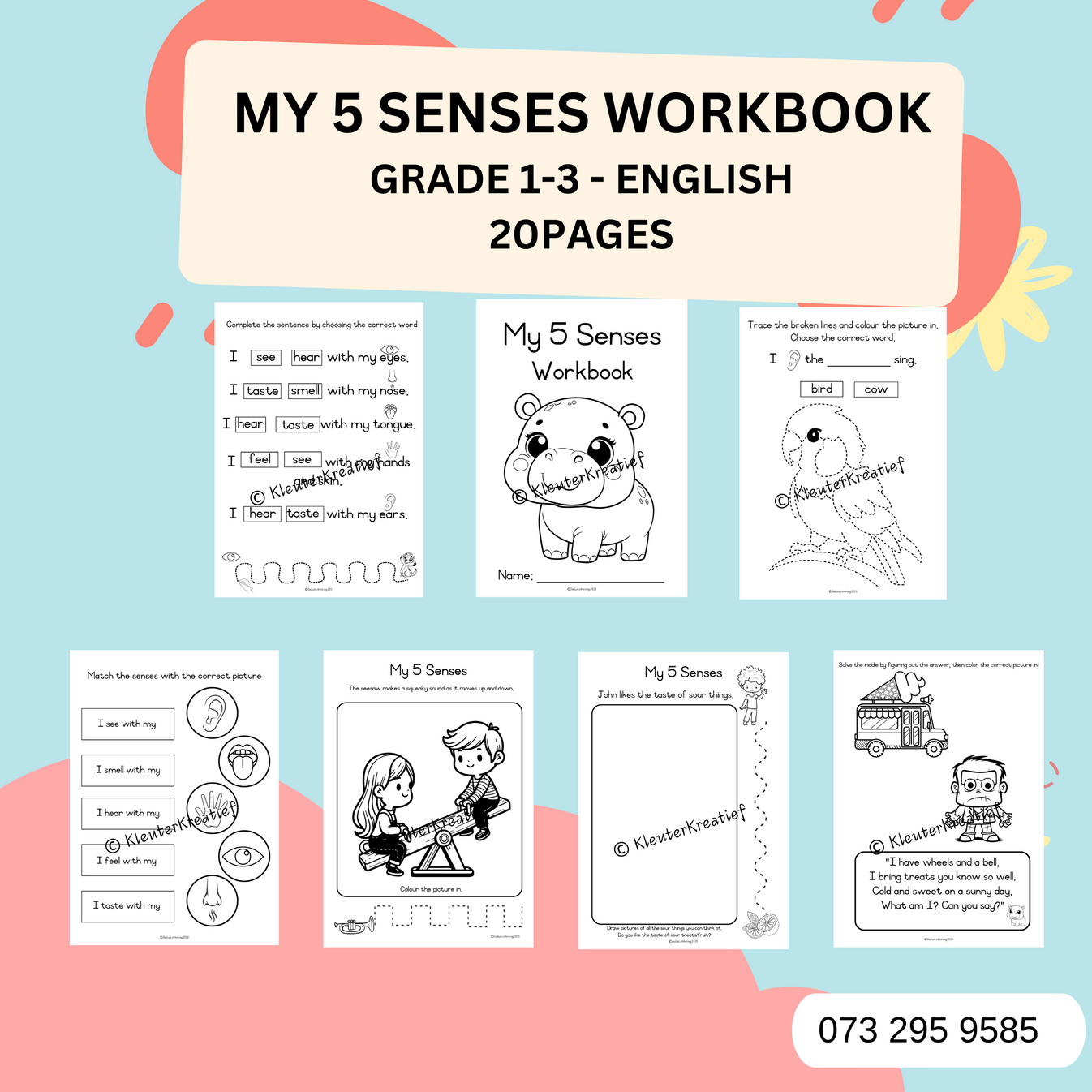 5 Senses Workbook Grade 1-3 – KleuterKreatief