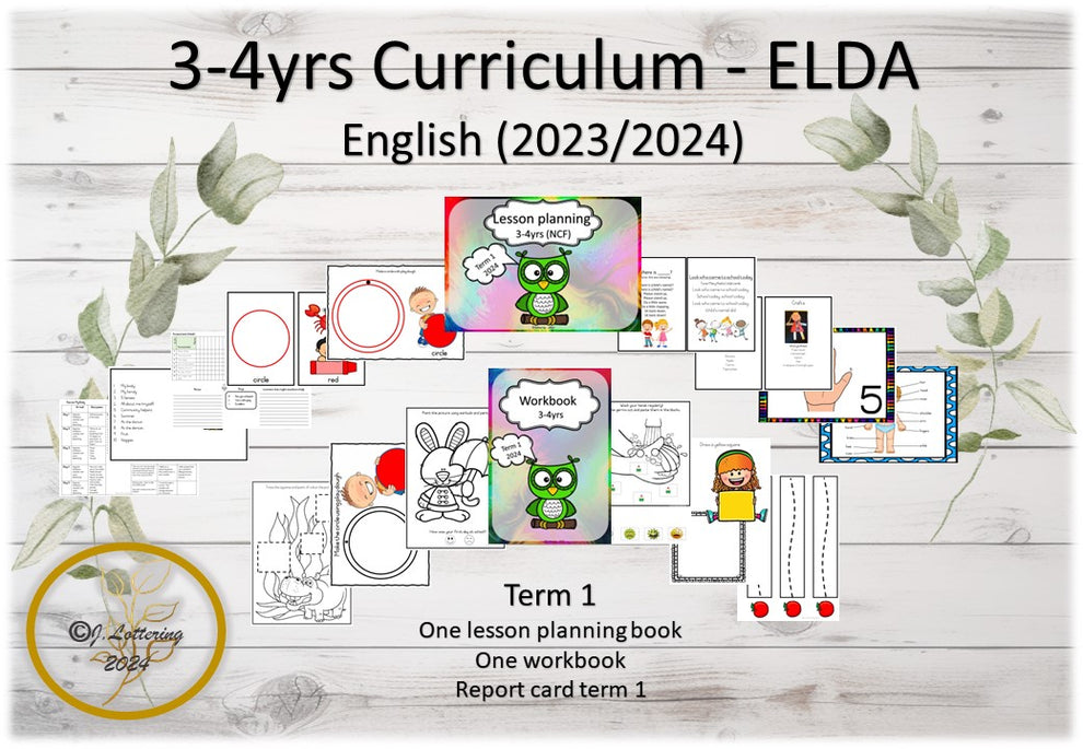 3-4yrs Term 1 Curriculum (2023/2024) ELDA - English – KleuterKreatief