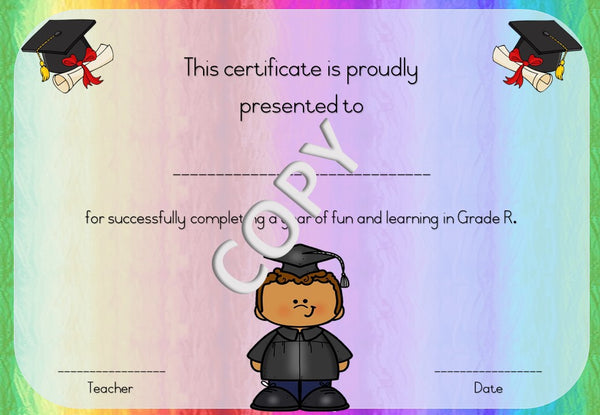 GrR Graduation Certificates Afr and Eng – KleuterKreatief