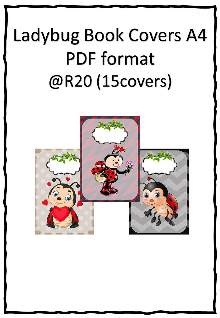 Ladybugs Book Covers A4 size – KleuterKreatief