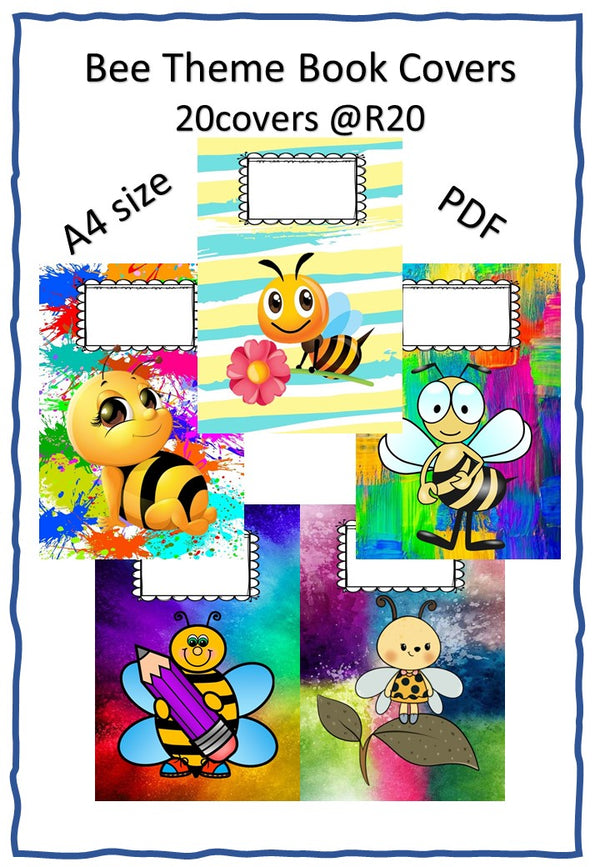 Bee Theme Book Covers A4 - PDF – KleuterKreatief