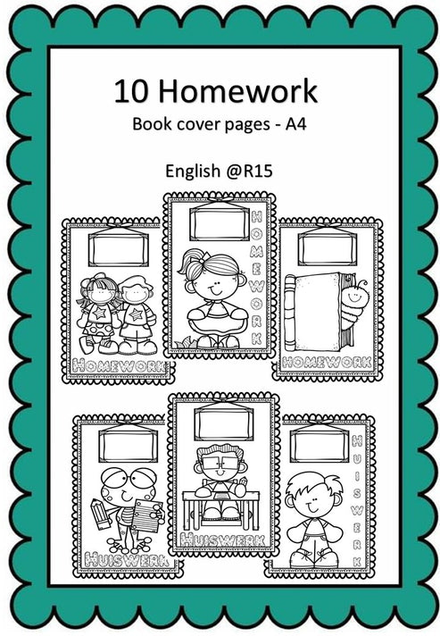 Homework book cover pages - A4 size – KleuterKreatief