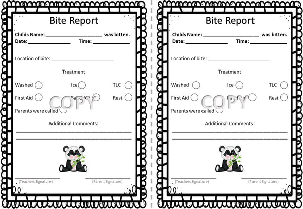 Bite Report English – KleuterKreatief