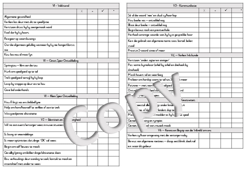 1-2jaar Rapport Afrikaans (KWartaal 3) – KleuterKreatief