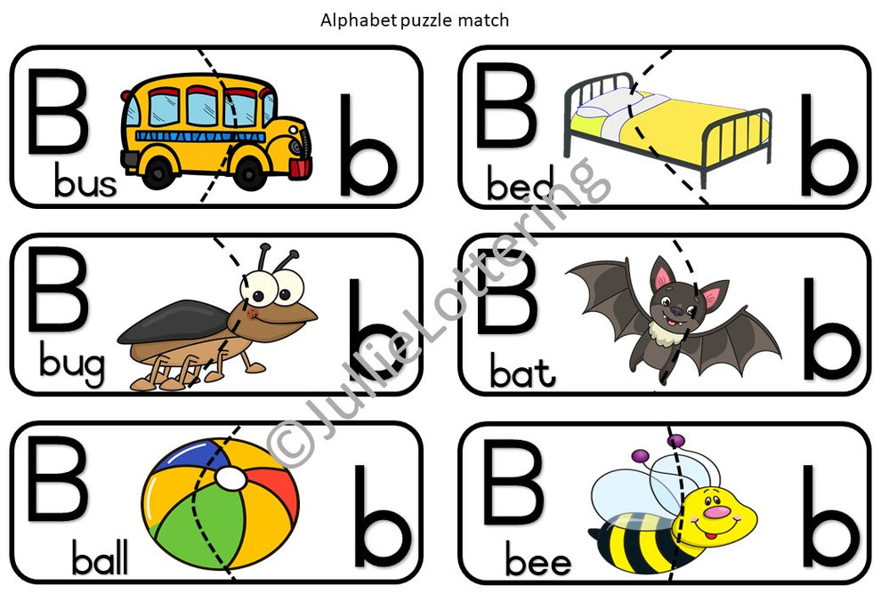 alphabet letter b-puzzle/legkaarte Afr and Eng – KleuterKreatief